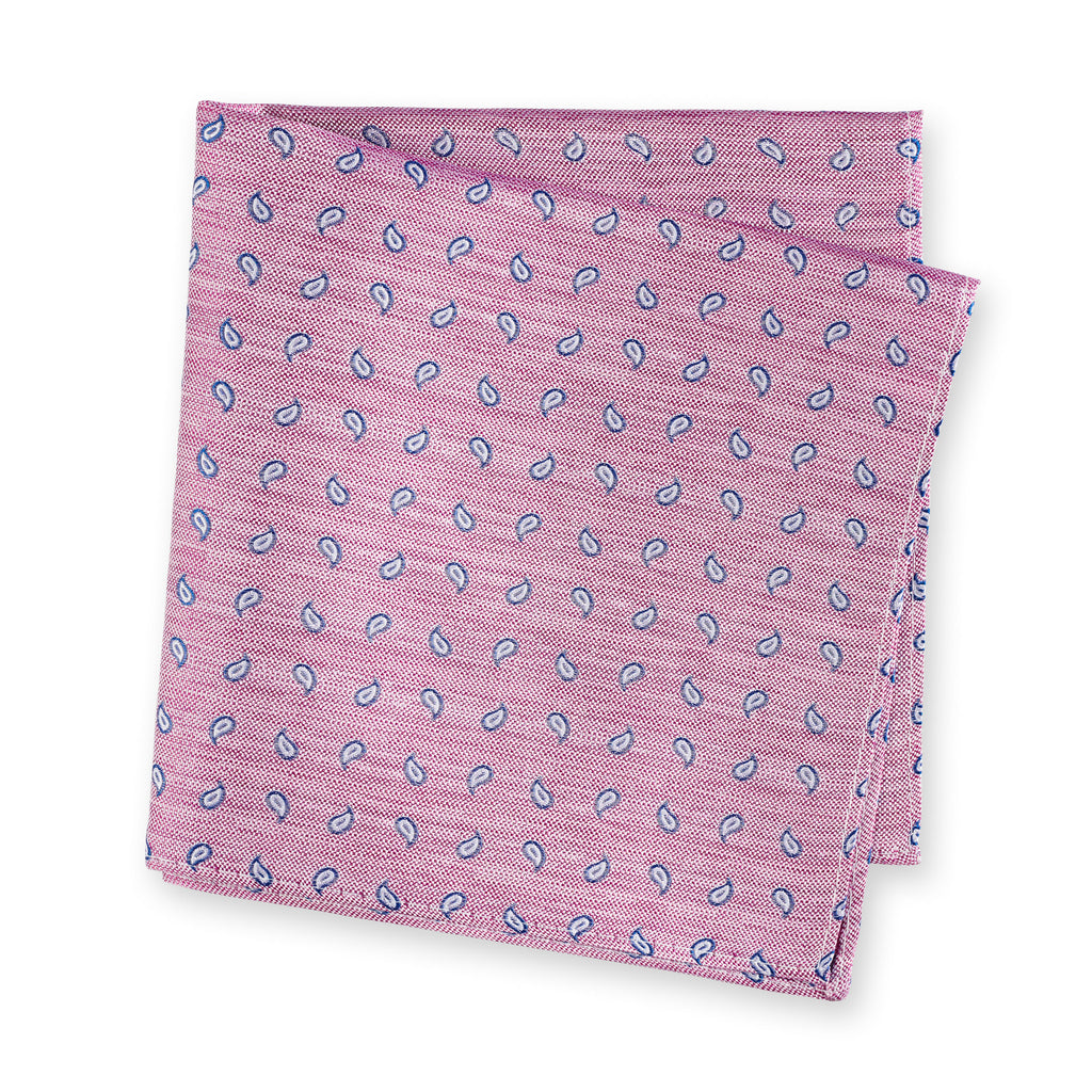 Pink Micro Paisley Woven Silk Handkerchief – The Cufflink Store