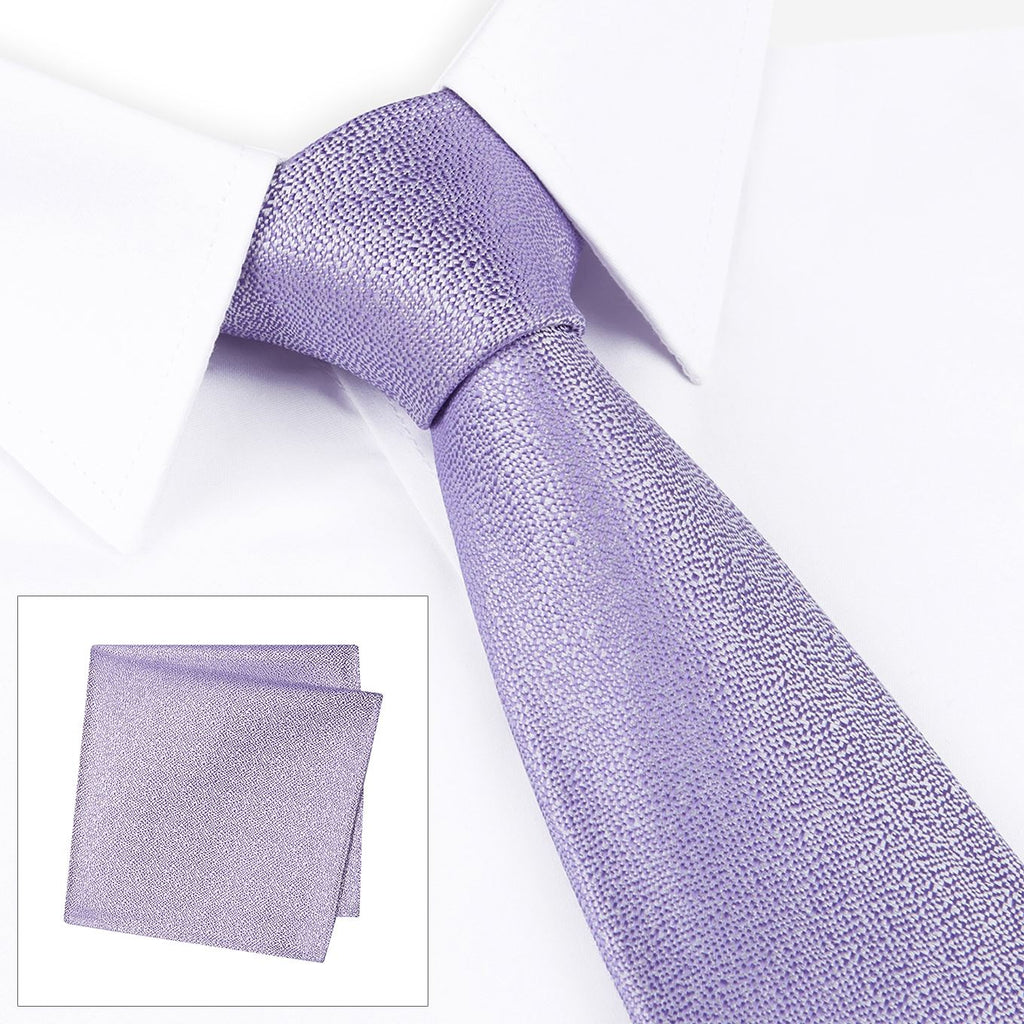 Pastel Purple Textured Woven Silk Tie & Handkerchief Set – The Cufflink ...