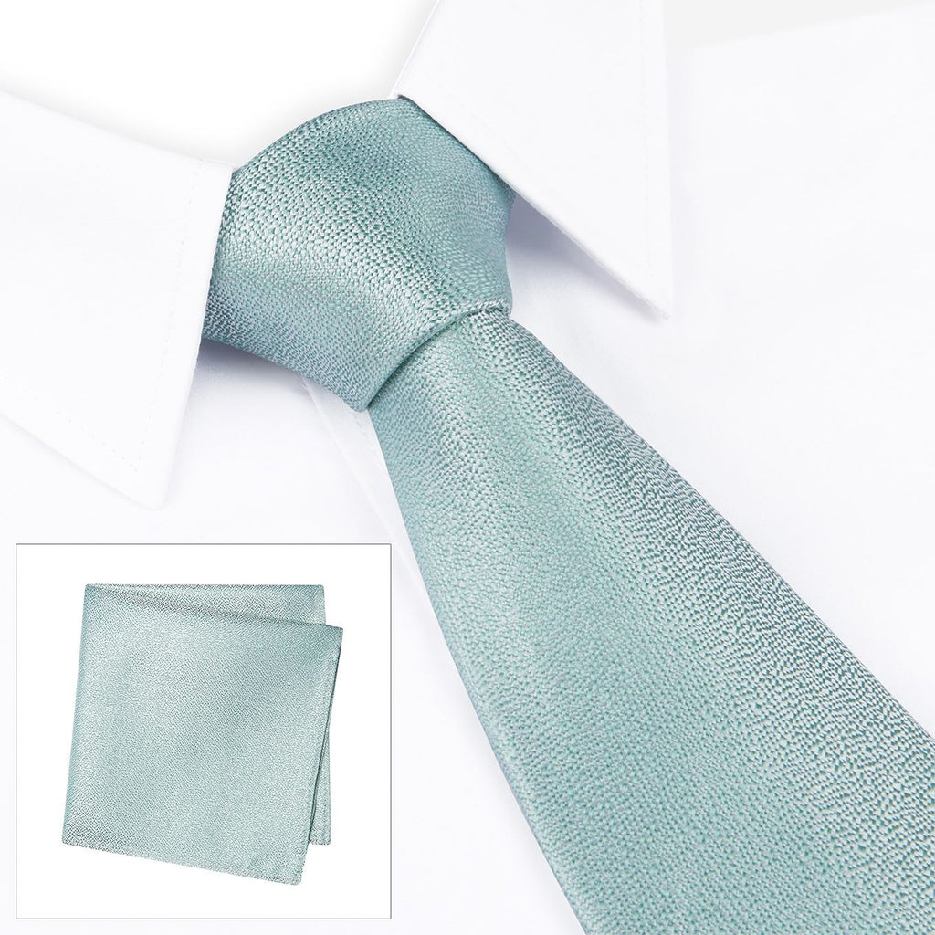 Pastel Mint Textured Woven Silk Tie & Handkerchief Set – The Cufflink Store