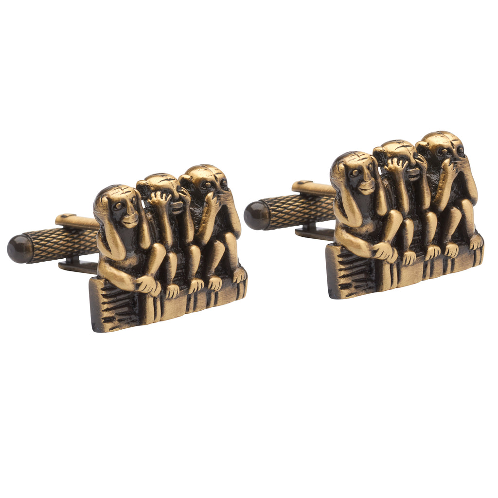 Three Wise Monkeys Cufflinks – The Cufflink Store