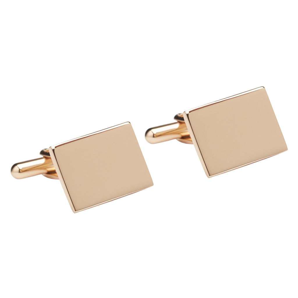 9ct Gold Engraved Solid Rectangle Cufflinks – The Cufflink Store