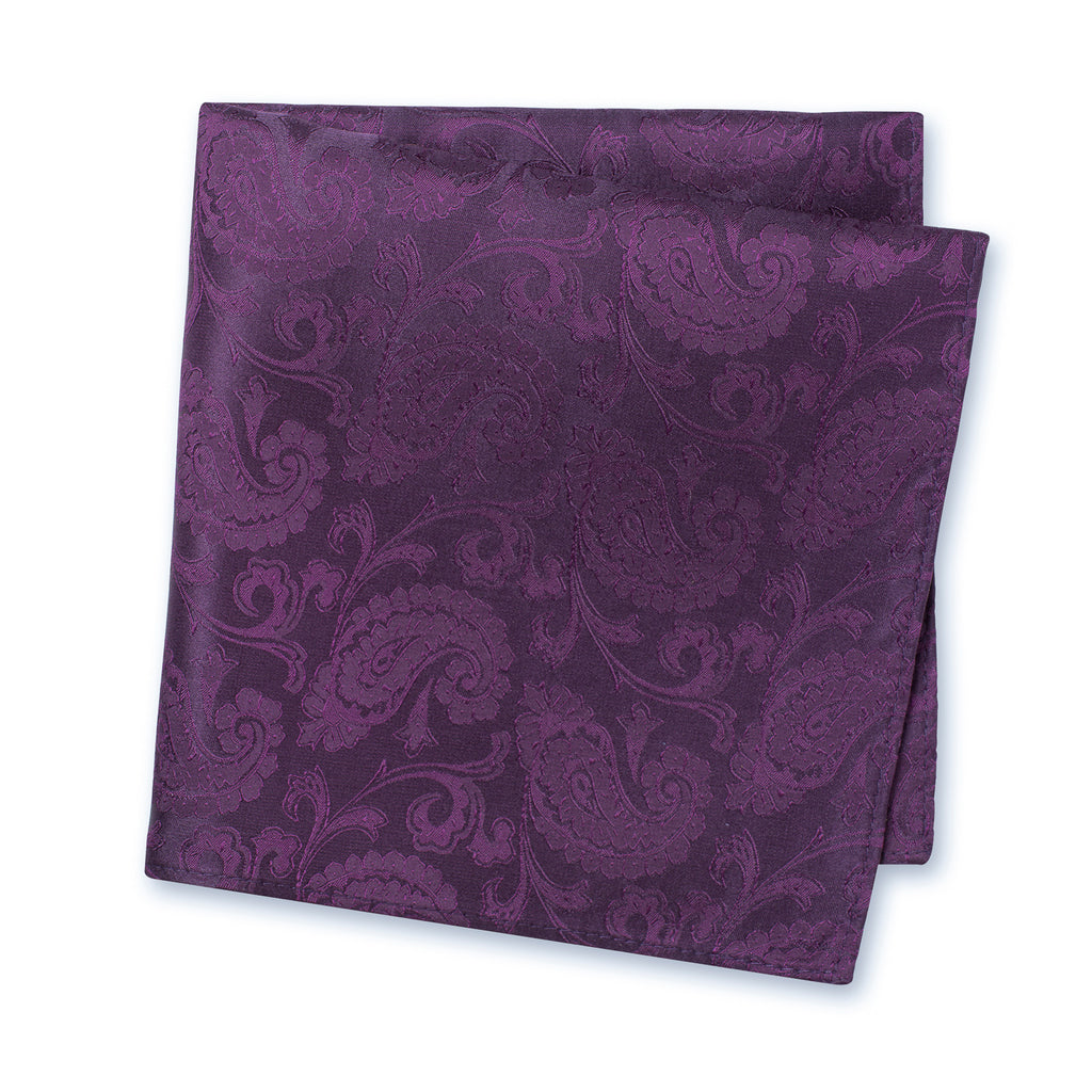 Classic Purple Paisley Silk Handkerchief – The Cufflink Store
