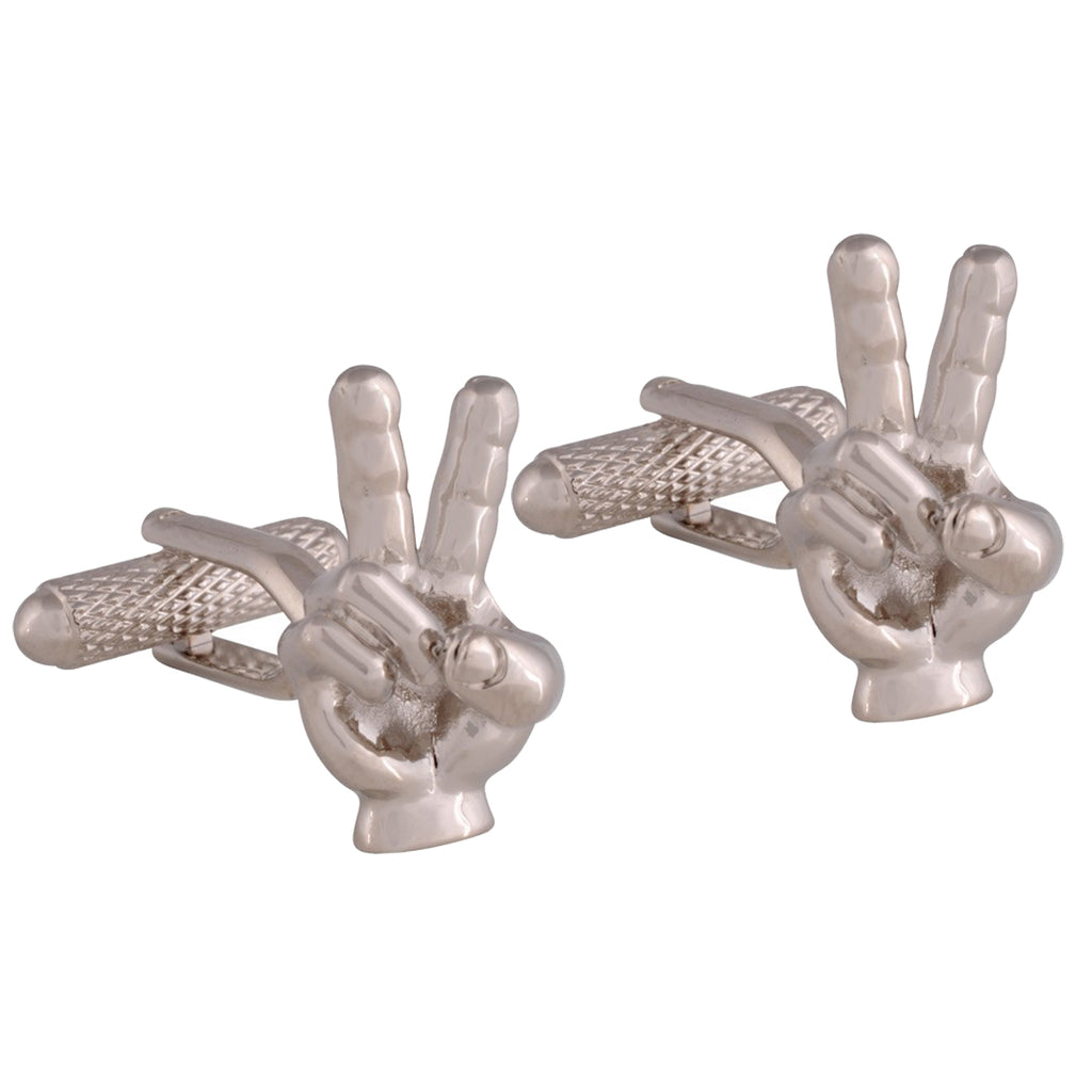 V Sign Cufflinks – The Cufflink Store