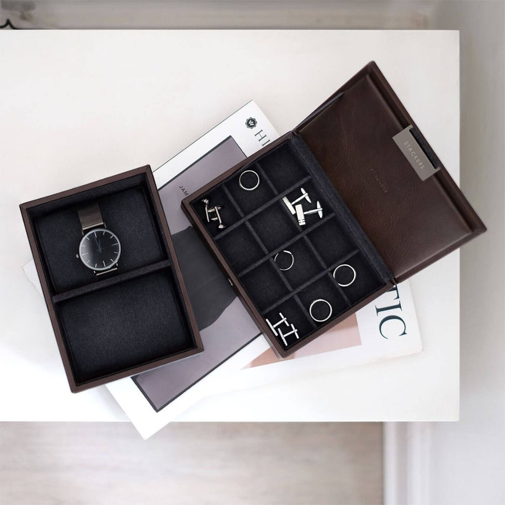 Brown Mini Watch & Cufflink Stackers Box – The Cufflink Store
