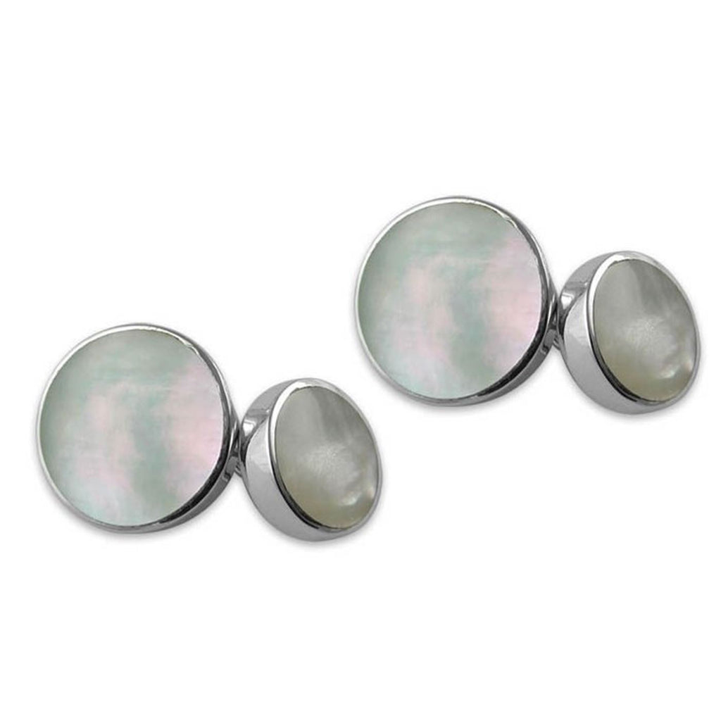Sterling Silver Mother of Pearl Double Sided Cufflinks – The Cufflink Store