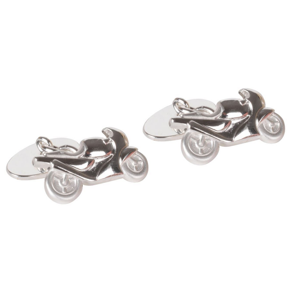Silver Plated Motorbike Chain Cufflinks (Engraved) – The Cufflink Store