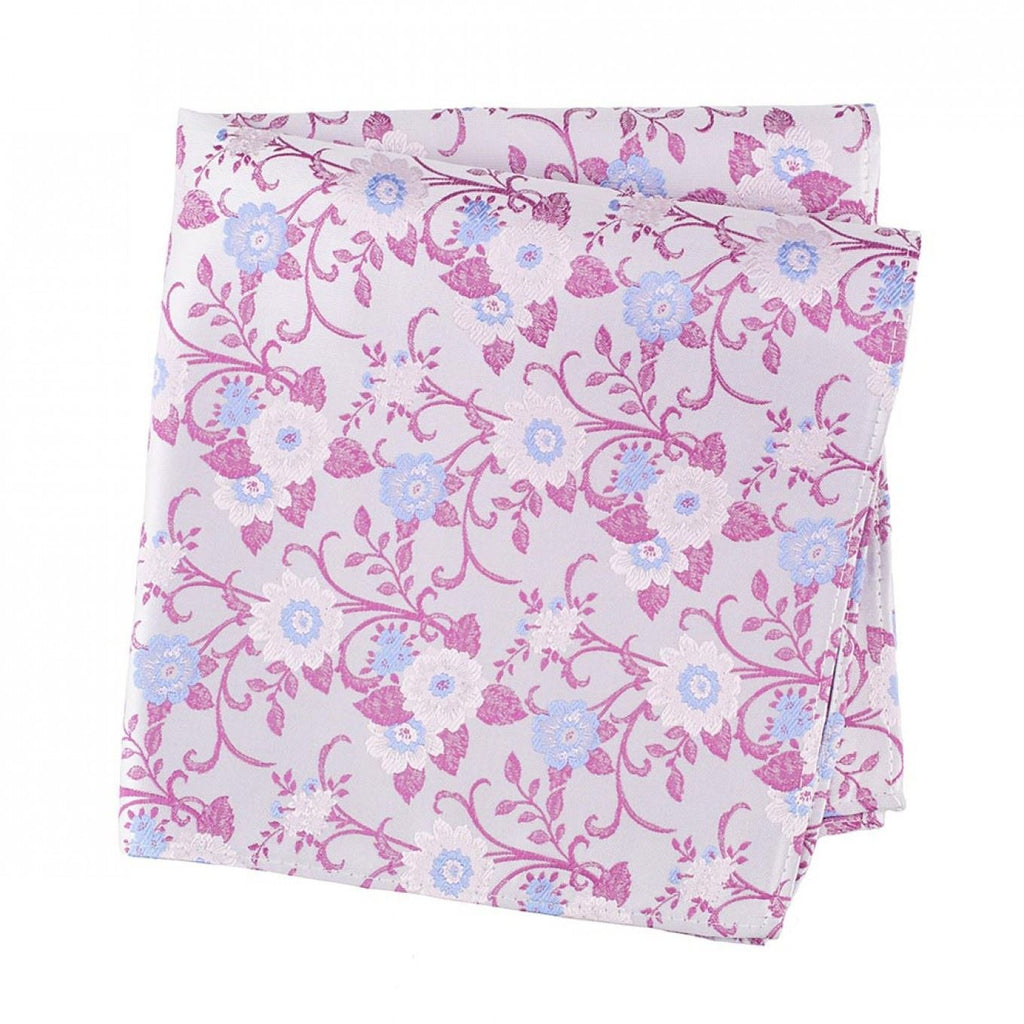 Silver Luxury Floral Silk Handkerchief – The Cufflink Store