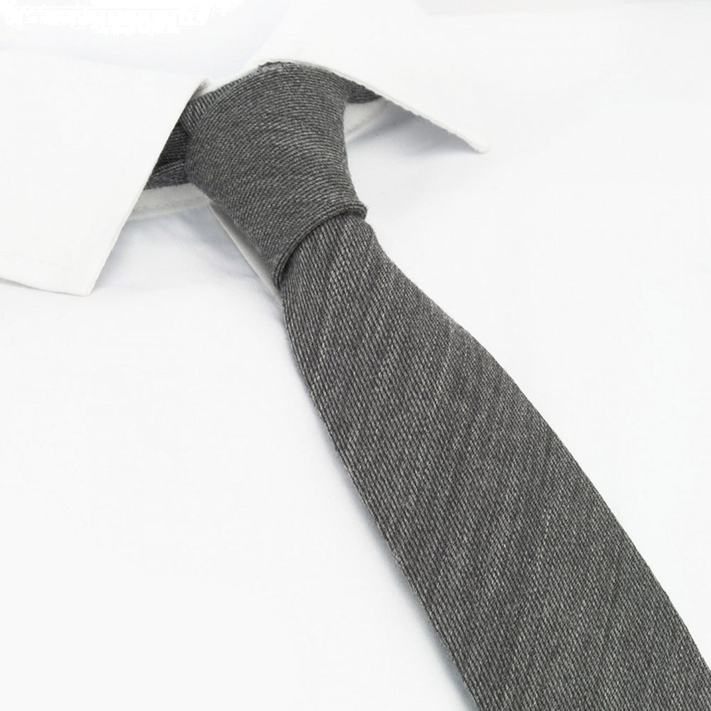 Plain Grey Wool Mix Slim Tie – The Cufflink Store