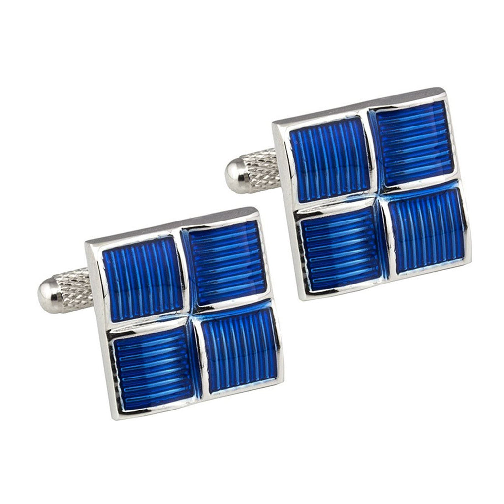 Four Squared Blue Cufflinks – The Cufflink Store