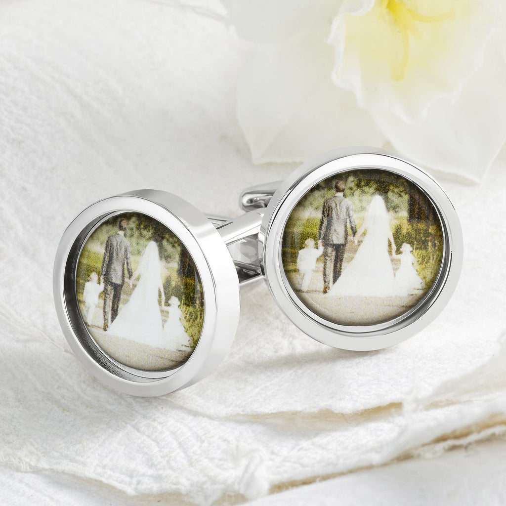 Circular Wedding Photo Cufflinks – The Cufflink Store